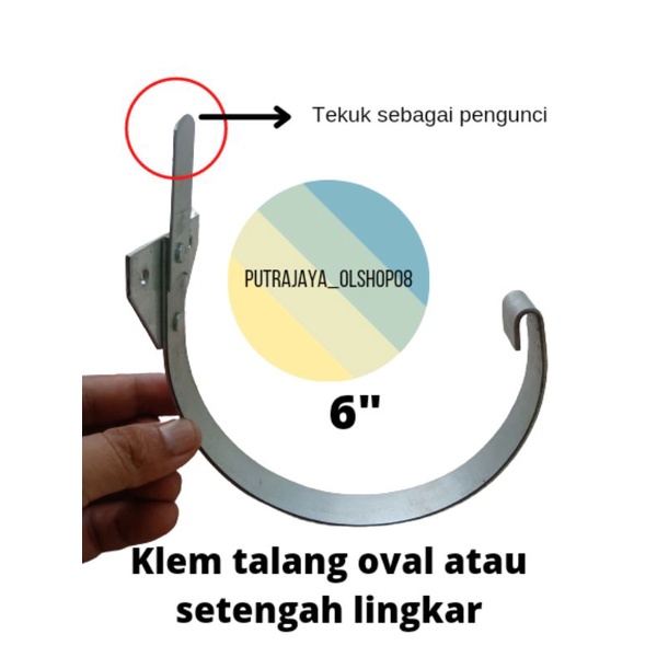 Jual klem talang setengah lingkar 6" klem talang oval 6" gantungan ...