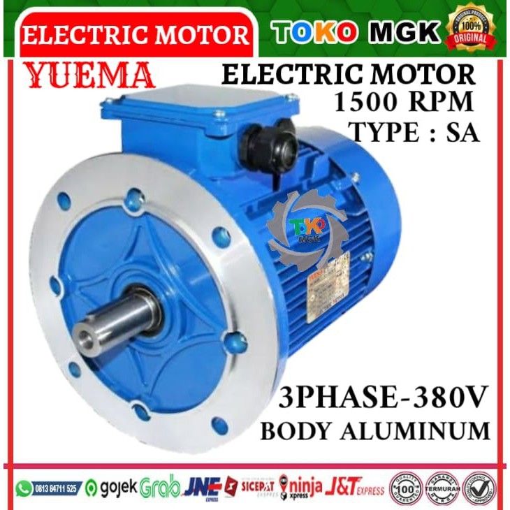 Jual SA-1.5KW/2HP/4POLE/3PHASE/1500rpm B5 FLANGE YUEMA MOTOR ELECTRIC ...