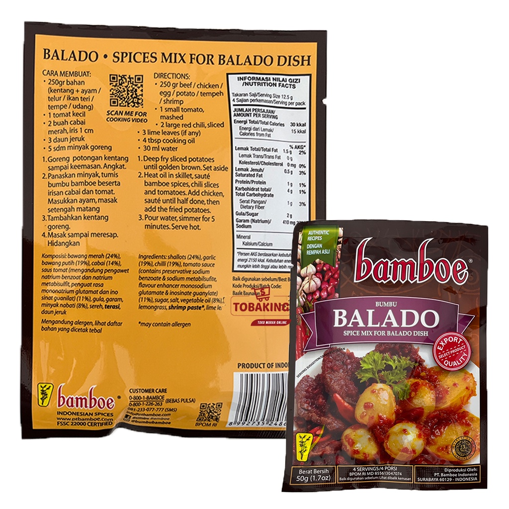 Jual Bamboe bumbu dapur all varian rawon rendang balado nasi goreng ...