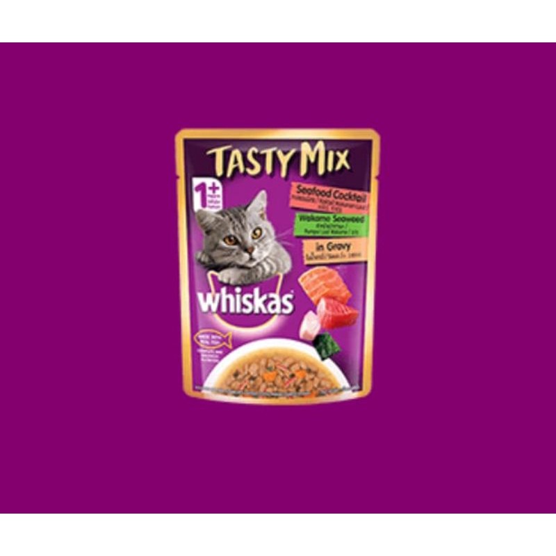 Jual Whiskas Tasty Mix Pouch 70gr 70 gr wetfood cat food catfood ...