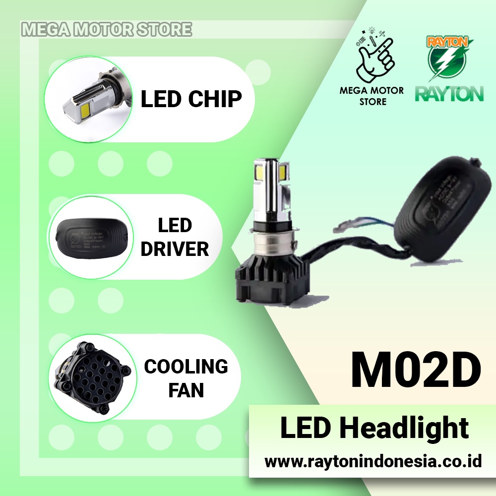 Jual Lampu Motor RAYTON RTD M02D LED 3 Sisi 30 Watt Headlamp LED ...