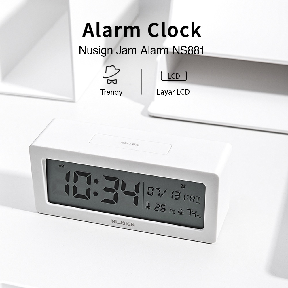 Jual Nusign Digital Clock / Jam Digital Dengan Alarm Hari Tanggal NS881 ...