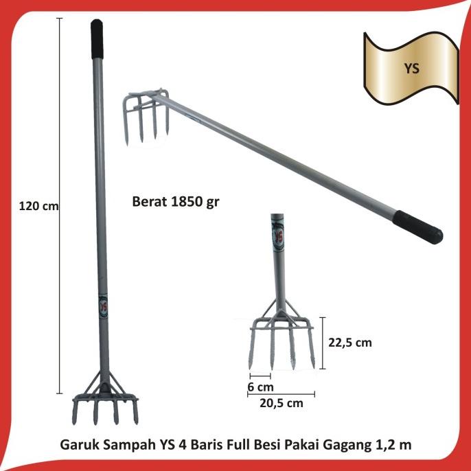 Jual GARUK SAMPAH SEKOP GARPU BESI TEBAL PAKAI GAGANG 120 CM YS ...
