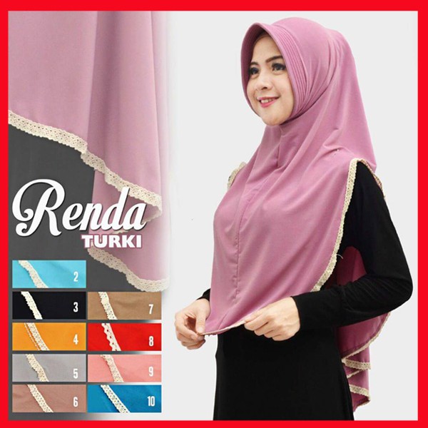 Jual JILBAB INSTAN RENDA TURKI / HIJAB INSTANT MURAH / KERUDUNG INSTAN LANGSUNG PAKAI / JILBAB ...