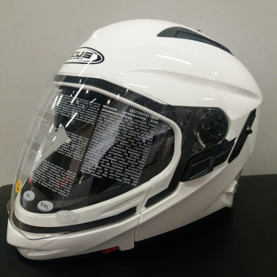 Jual ZEUS ZS 613C WHITE GLOSSY | HELM FULL FACE | HELM MODULAR | Shopee ...