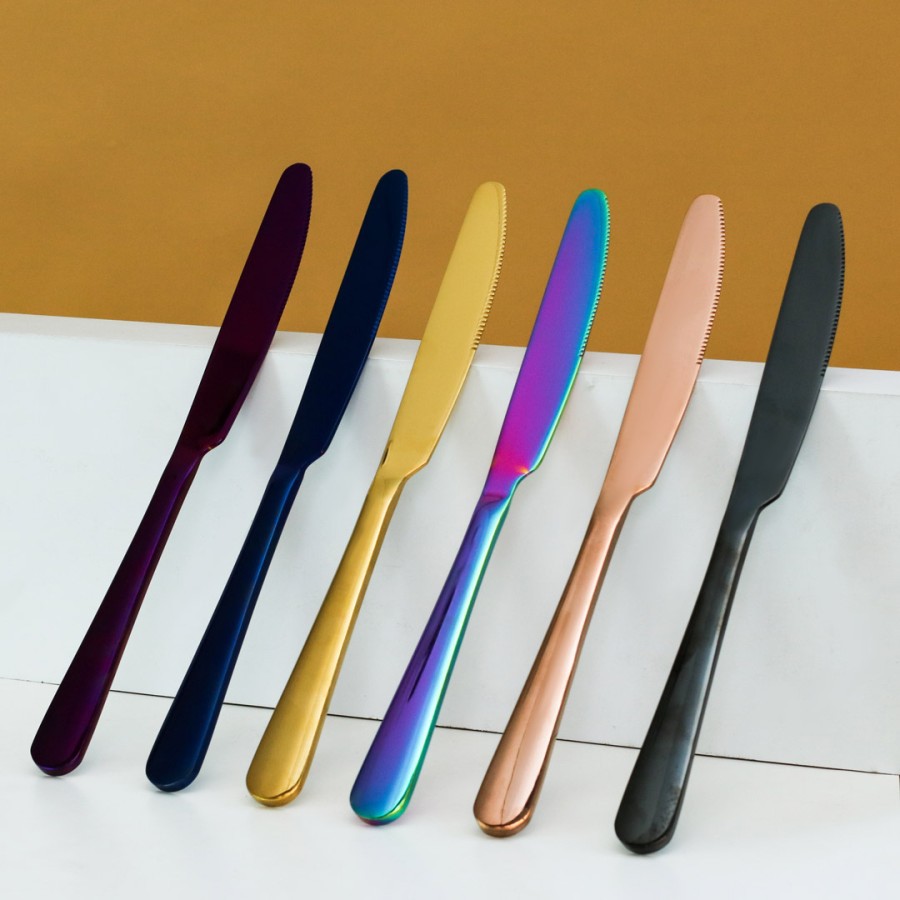 Jual pisau makan stainless / pisau dinner table / pisau steak warna ...