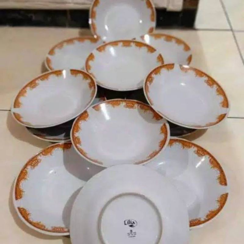 Jual Piring Keramik Lilia DL8065 / Piring Motif Cantik Mahkota 9inch ...