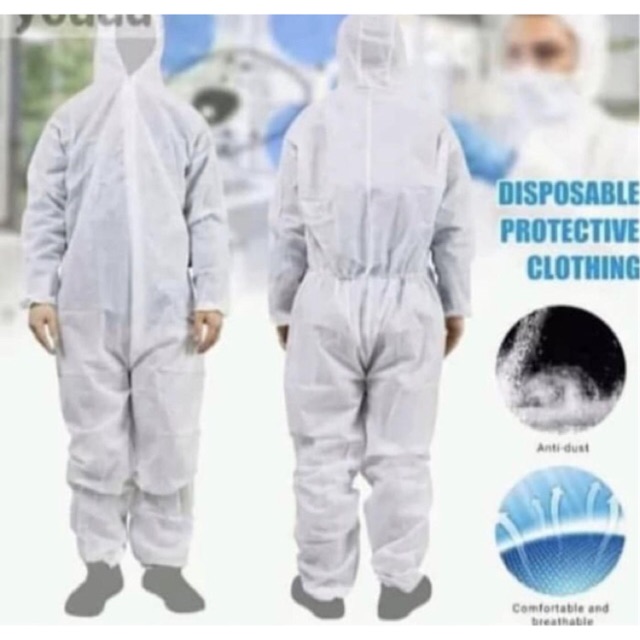 Jual Baju Apd coverall disposable anti virus dan kuman bakteri anti air ...