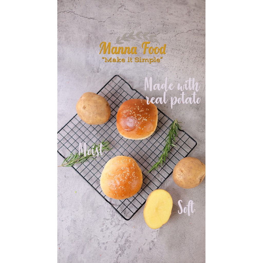 Jual Potato Burger Bun / Roti Burger Kentang isi 12 pcs | Shopee Indonesia