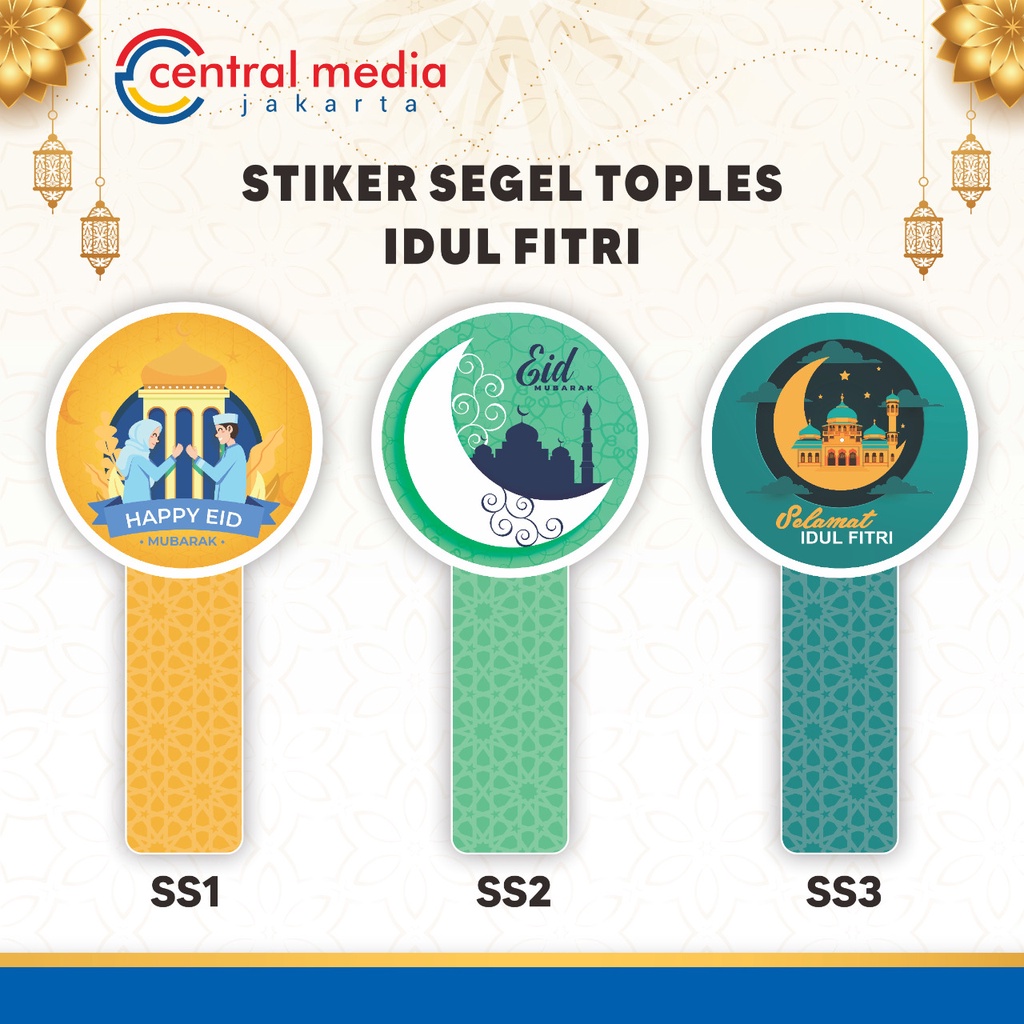 Jual 12 Pcs Sticker Idul Fitri Segel Toples 7x14 cm Stiker Label ...