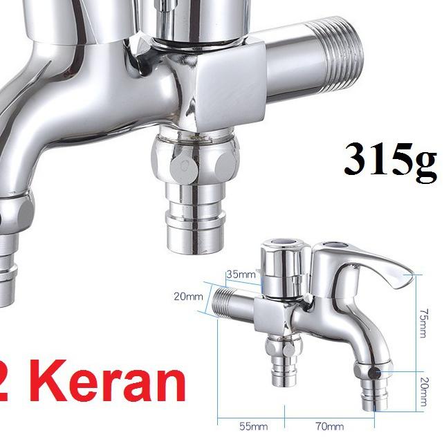 Jual Kran Cabang Engkol Keran Shower Cabang 2 Kran Double Kamar Mandi 2 Way 2 Keran Tembok Wall ...