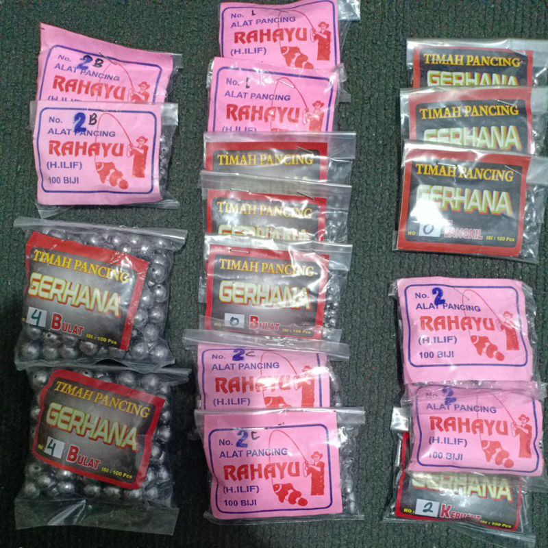 Jual timah pancing merica, kerucut, bulat, timah grosir, timah jagung ...