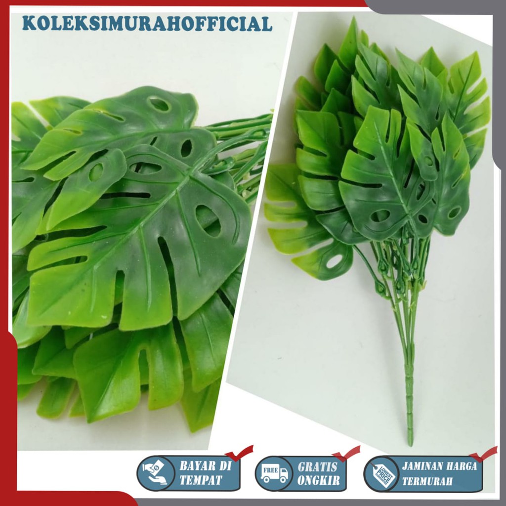 Jual COD DAUN MONSTERA BUNGA TANGKAI PLASTIK BUNGA ARTIFISIAL BUNGA ...