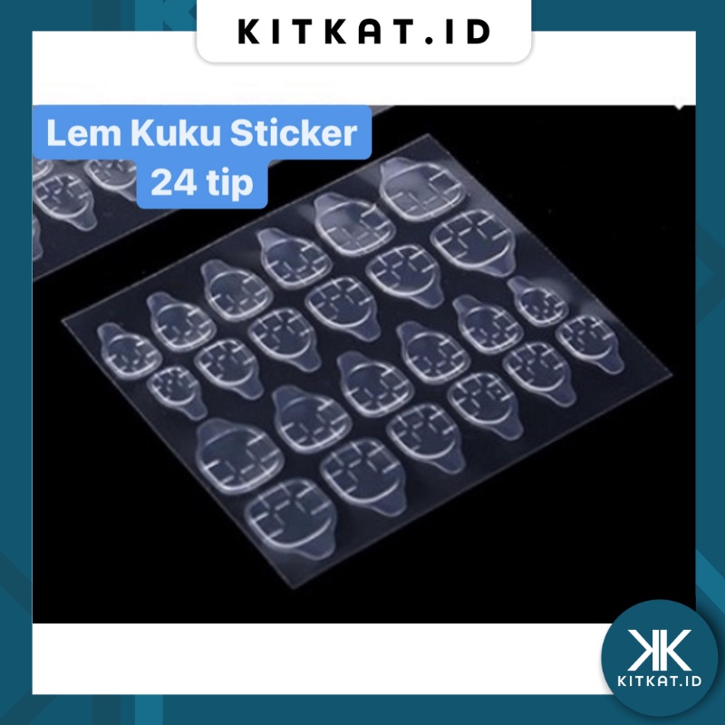 Jual KKT GROSIR 24 TIP Lem Stiker Kuku Lem kuku Palsu Gel Double Tape ...