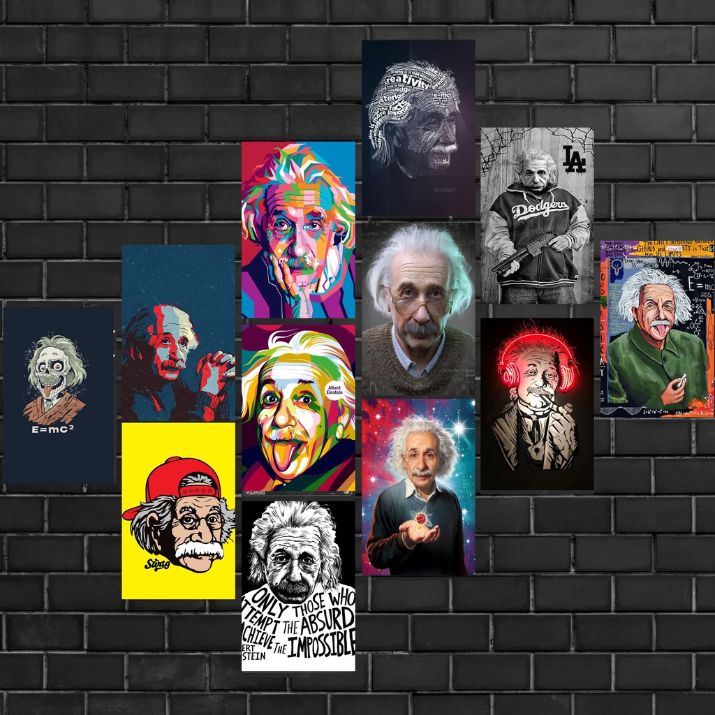 Jual (16Pcs) Poster Albert einstein Aesthetic Vintage Ukuran A6 A5 A4 ...