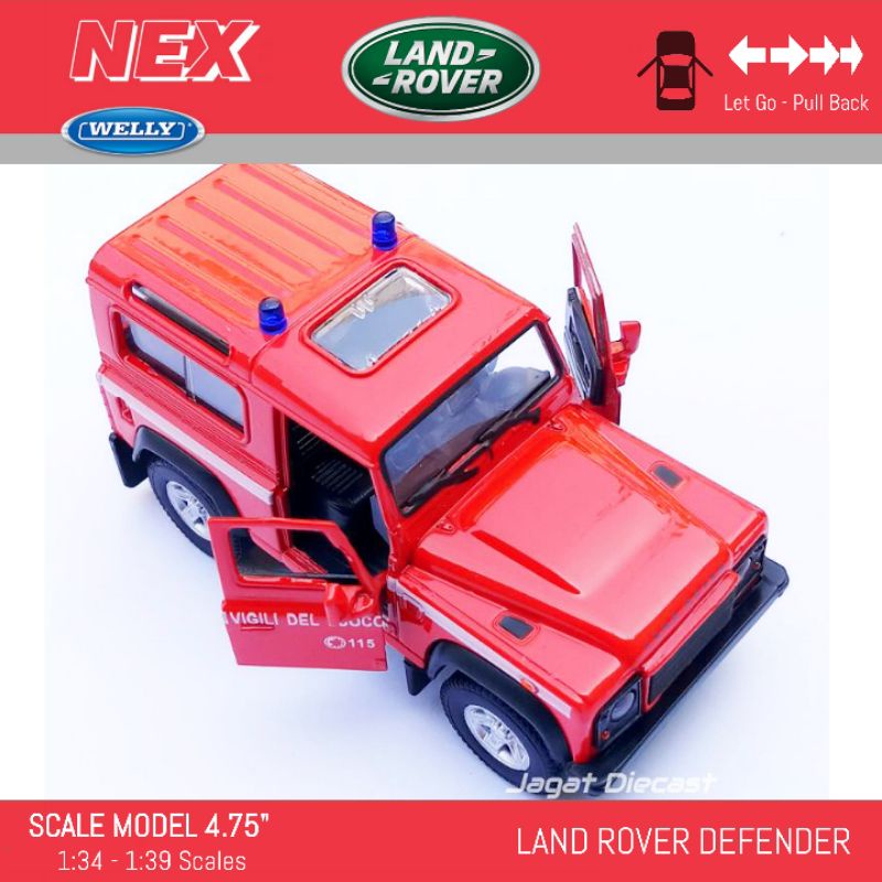 Jual Welly Land Rover Defender Vigili Mainan Mobilan Jip Land Range ...