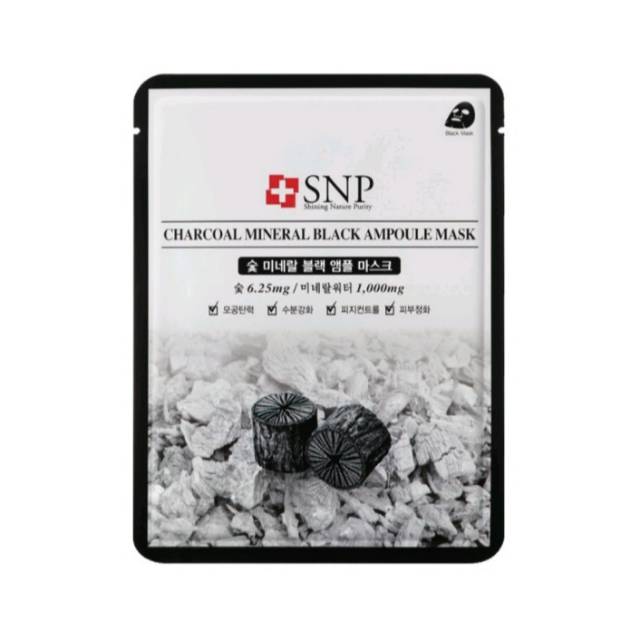 Jual SNP charcool mineral black ampoule mask | Shopee Indonesia