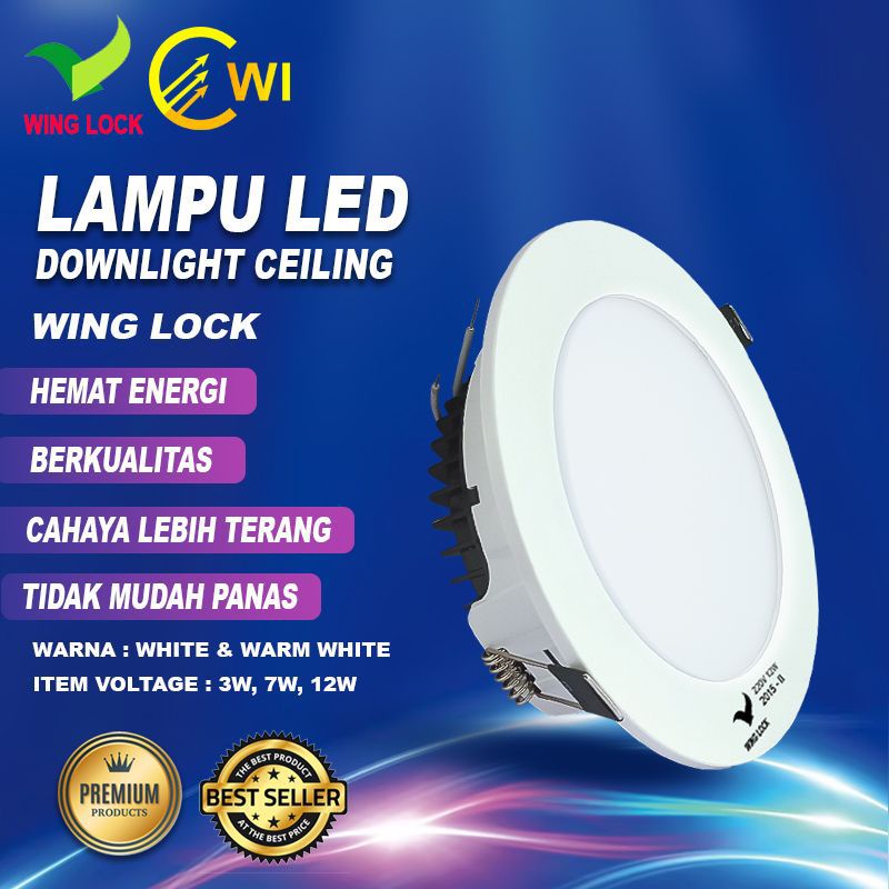 Jual Lampu LED Downlight 12 Watt Wing Lock | Shopee Indonesia