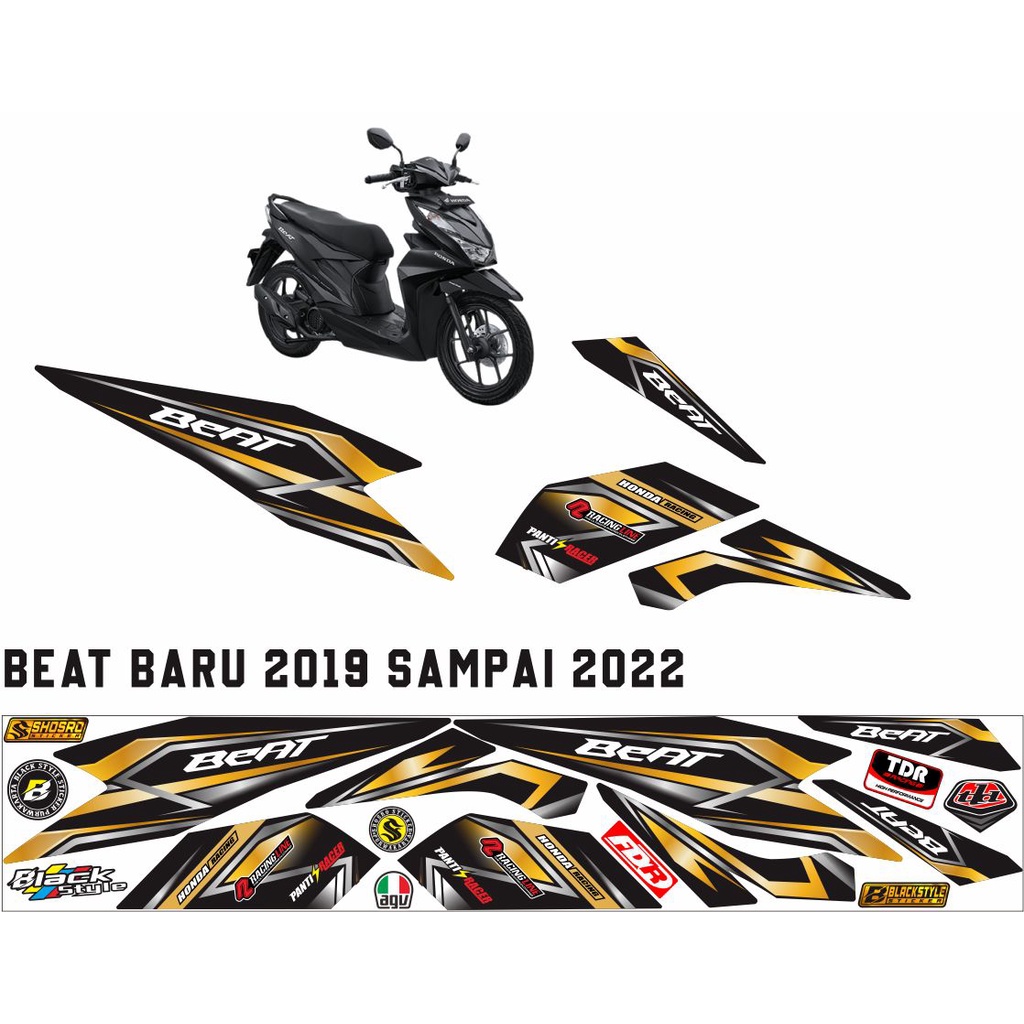 Jual STICKER VARIASI MOTOR HONDA BEAT DELUXE/BEAT 2019-2022 MOTIF POLET ...