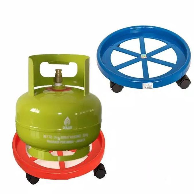 Jual Roda Tabung Gas Elpiji Alas Air Galon Tempat Pot Bunga Green Leaf ...