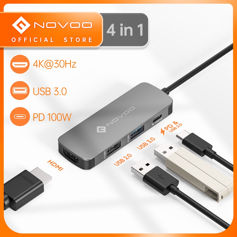 Jual NOVOO type c Hub USB 3.0 4-Port Kecepatan Tinggi Cocok untuk ...