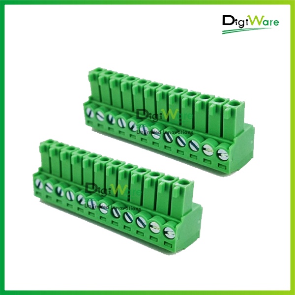 Jual Terminal Block Pluggable 12 Pin Female 3.50mm Hijau | Shopee Indonesia