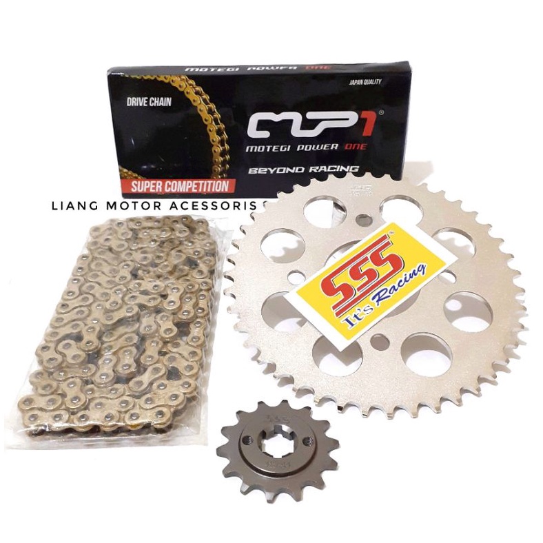 Jual Gear Set SSS 415 Rantai MP1 O - Ring Gold - Gir Set Supra X 125 Karisma Blade Revo Supra ...