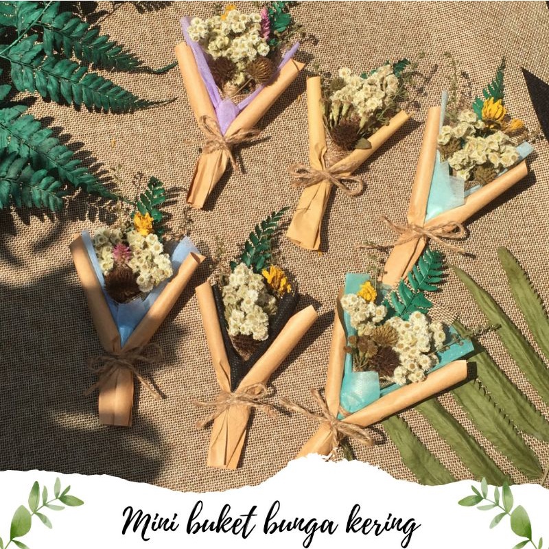 Jual TERMURAH MINI BUKET BUNGA KERING RUSTIC 11cm | BUNGA KERING ...