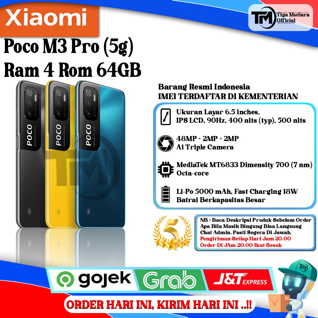 Jual Xiaomi poco M3 Pro 5G Ram 4 Rom 64GB Segel Original & Bergaransi Resmi | Shopee Indonesia
