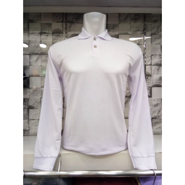Jual Kaos kerah lengan panjang polos pria dan wanita | Shopee Indonesia