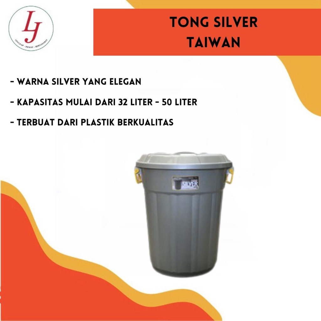 Jual Tong Silver / Ember Plastik Taiwan 32 - 80 Liter (Khusus Gojek ...