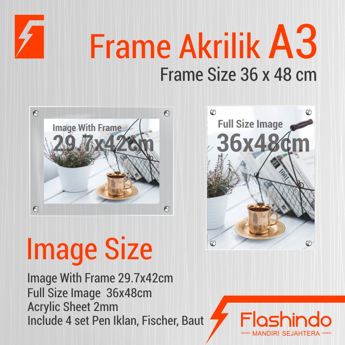 Jual Frame Akrilik A3 (36x48cm) | Acrylic Frame/Frame Akrilik Display ...
