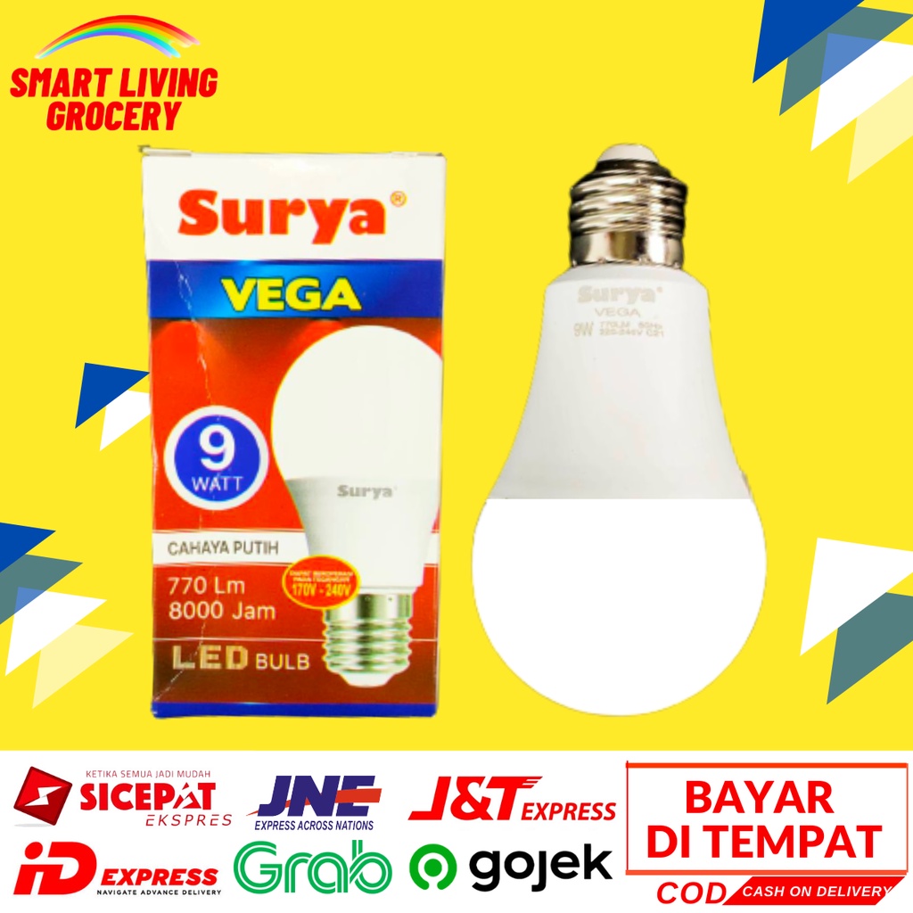 Jual LAMPU LED SURYA VEGA 9 WATT LAMPU LED RUANGAN RUMAH KAMAR TERANG ...