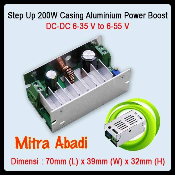 Jual Step UP Power Boost 200 Watt 6-55V DC-DC Casing Aluminium | Shopee ...