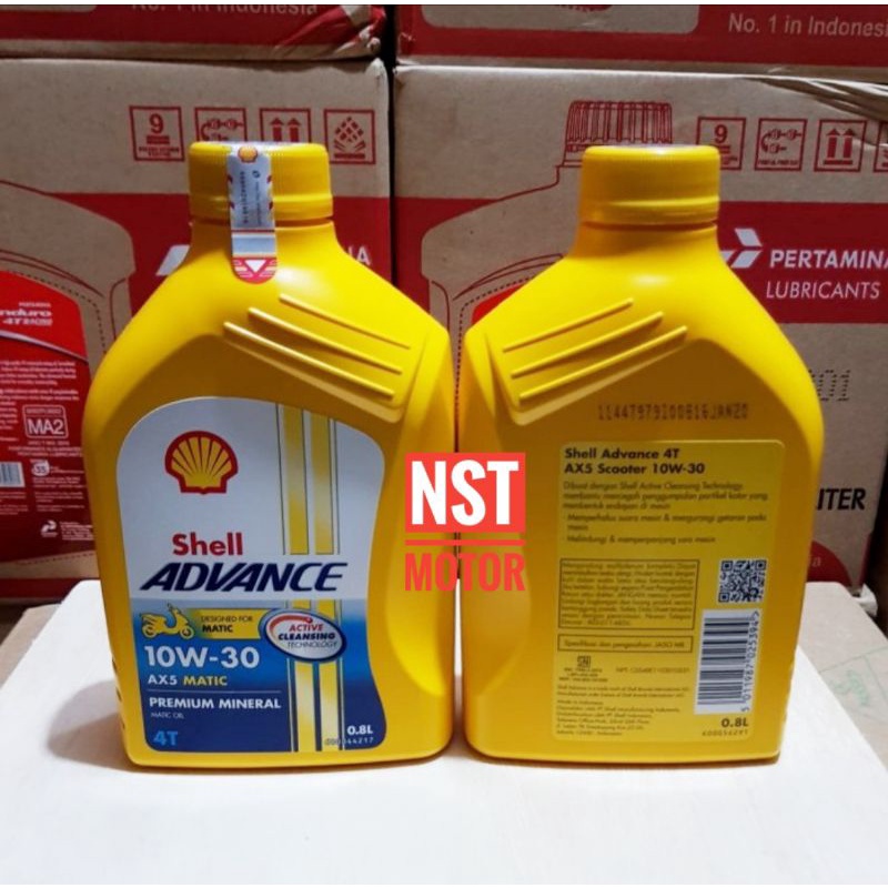 Jual Oli Shell Advance AX5 Scooter Matic Sae 10W30 800 ML Oli Motor ...