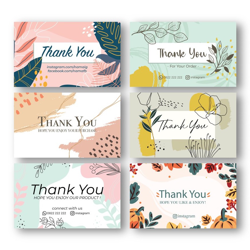 Jual [100 pcs] Kartu Ucapan Olshop - Thanks Card - Gift Card - Thank you card - Kartu ucapan ...