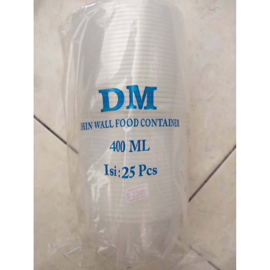 Jual Thinwall DM Food Container Ukuran 400 mL Mangkok 25 pcs | Shopee ...