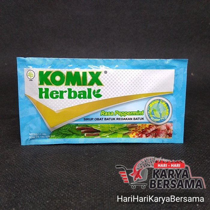 Jual KOMIX HERBAL OBAT BATUK RASA PEPPERMINT 15ML | Shopee Indonesia