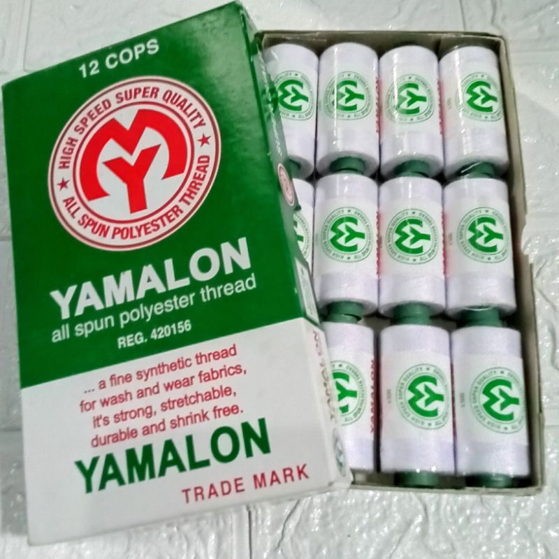 Jual Benang Jahit Yamalon 500 yard (hitam putih natural) | Shopee Indonesia