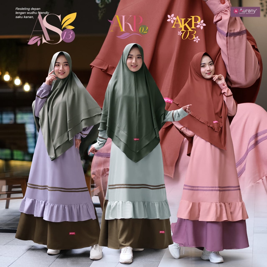 Jual GAMIS MUSLIMAH AURANY AS 13 ( SET GAMIS DAN JILBAB ) | Shopee ...