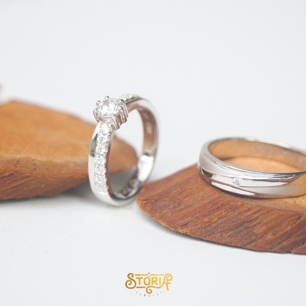 Jual Cincin Kawin Couple Perak Sterling Silver 925 SS-55 Nikah Tunangan ...
