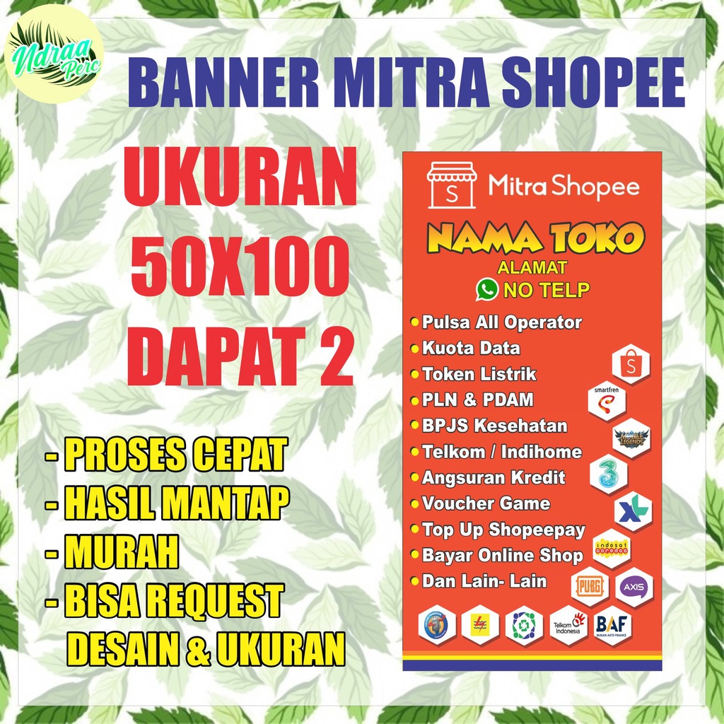 Jual Banner Mitra Shopee Ukuran 50X100 Dapat 2 - (A3) | Shopee Indonesia