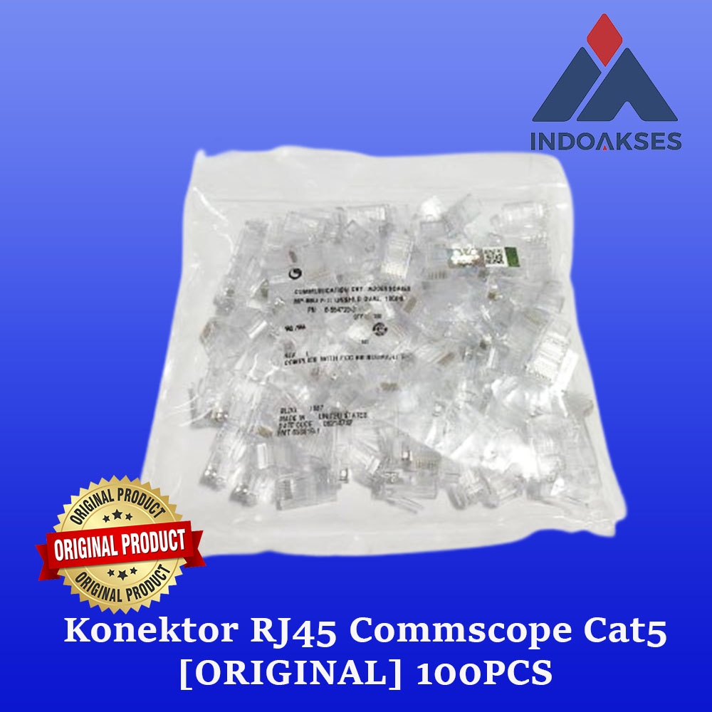 Jual Konektor RJ45 AMP/Commscope Cat5 [ORIGINAL] 100PCS | Shopee Indonesia