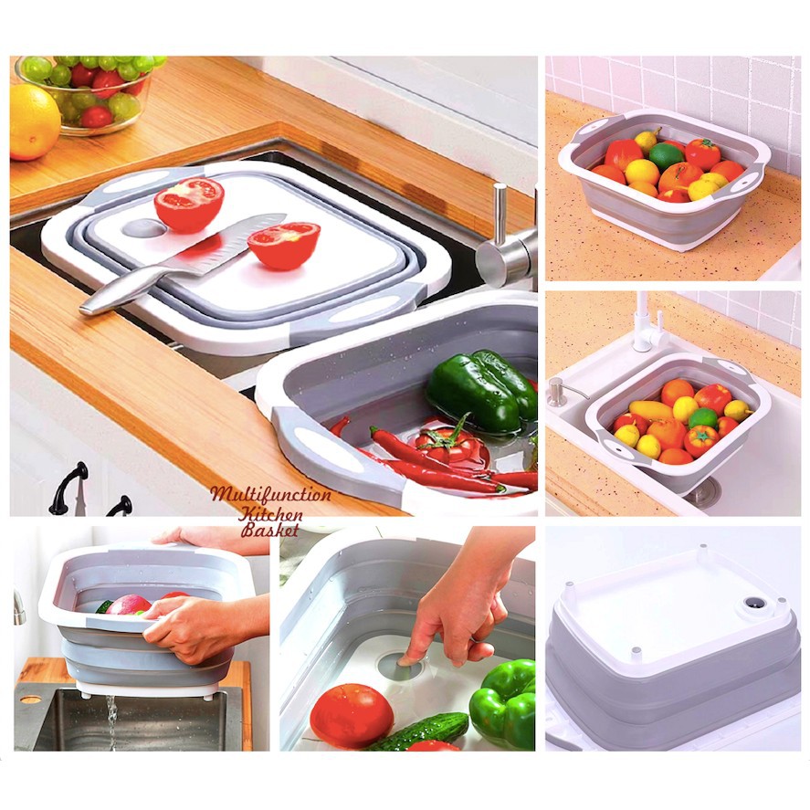 Jual Multifunction Kitchen Basket (Keranjang lipat sekaligus talenan ...