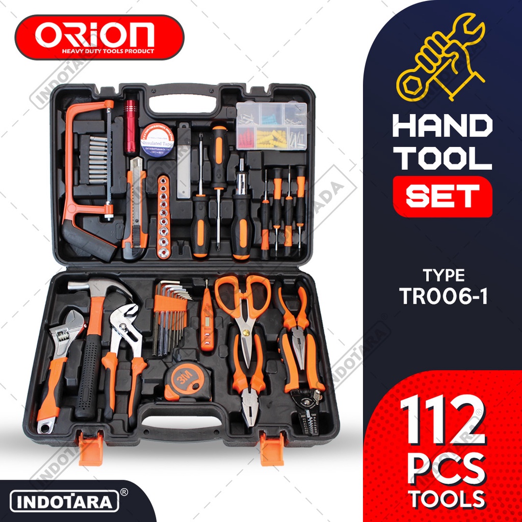 Jual Hand Toolset Tool Kit Set Toolkit Toolbox Orion - TR006-1 | Shopee ...
