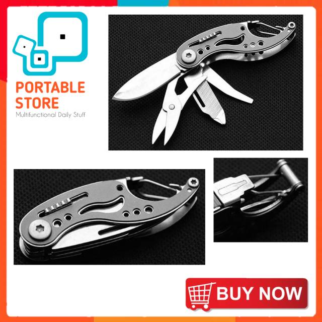 Jual [PORTABLE] Pocket Knife EDC Multifungsi Stainless Steel | Folding Knife | Multifunction ...