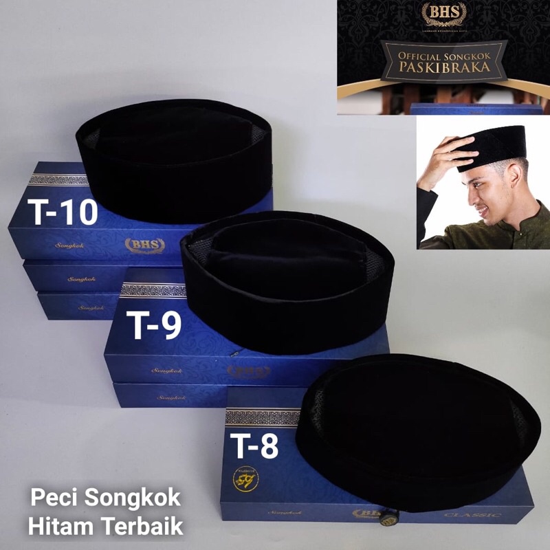 Jual Bhs Classic Ac Original Peci Songkok Kopiah Hitam Terbaik Tinggi 8 ...