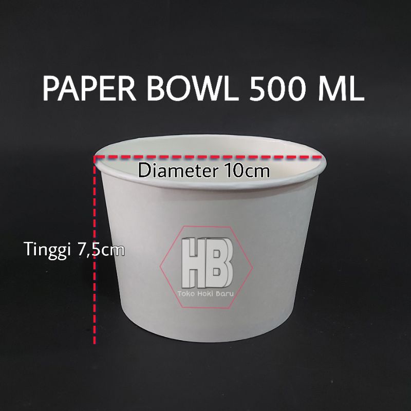Jual Paper Bowl 500ml / Mangkok Kertas / Paper Rice Bowl Box Bento ...