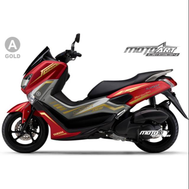 Jual CUTTING STICKER NMAX MERAH STICKER GOLD A | Shopee Indonesia