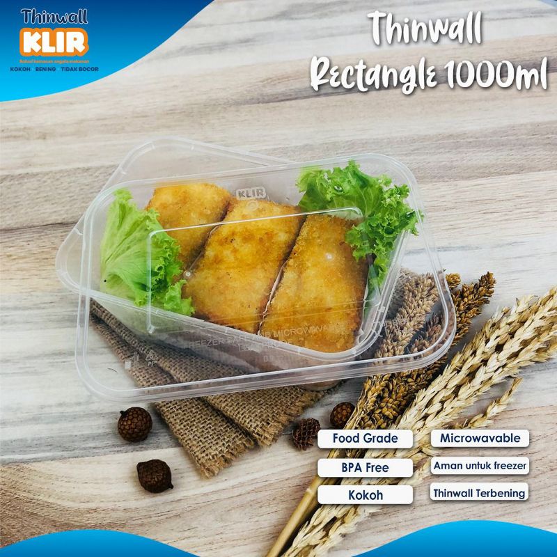 Jual Thinwall Rectangle Merk Klir 500 Ml 650 Ml 750 Ml Dan 1000 Ml